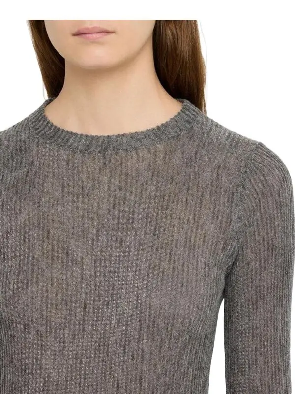 Brunello Cucinelli Metallic Alpaca-blend Rib Crewneck Sweater - Czn54 Piom