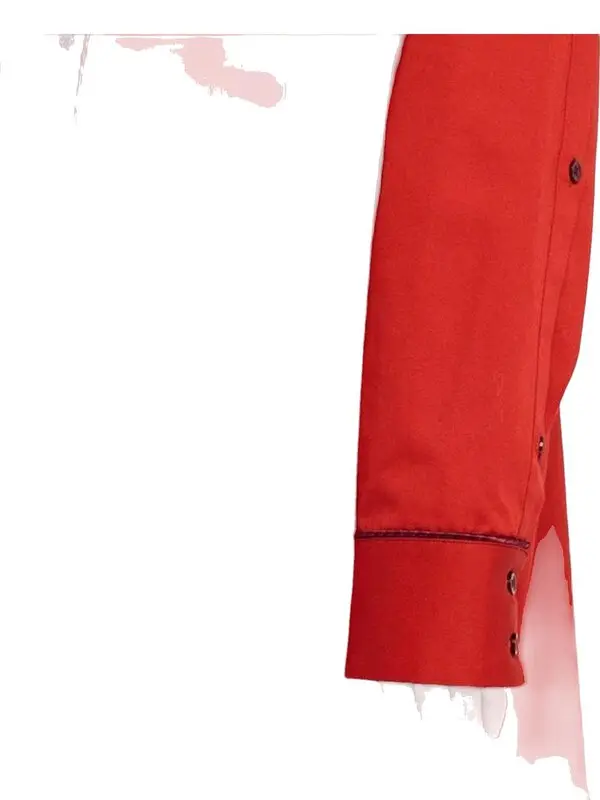 Christopher John Rogers Convertible Jumbo Cotton Twill Shirt - Paprika