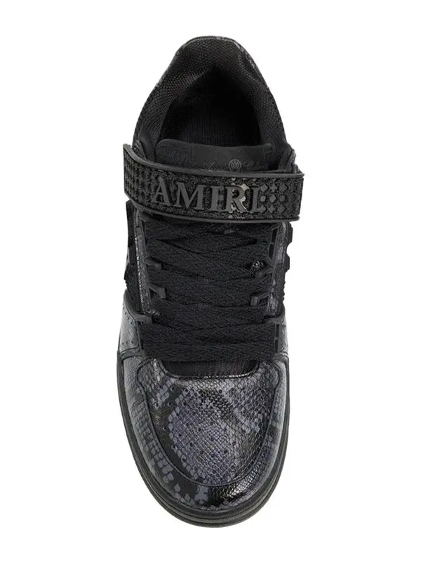 Amiri Apos;s Skyline Snake-effect Leather Sneakers - Black