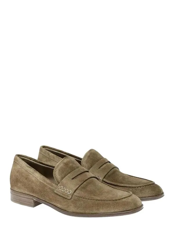 GIANVITO ROSSI Apos;s George Suede Penny Loafers - Camel