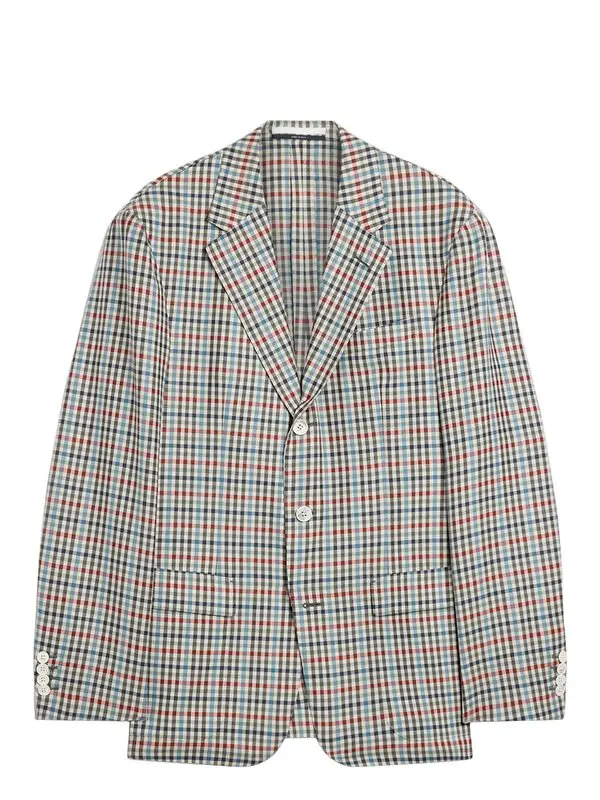Dunhill Apos;s Wool And Cashmere Check Single-breasted Blazer - Bone