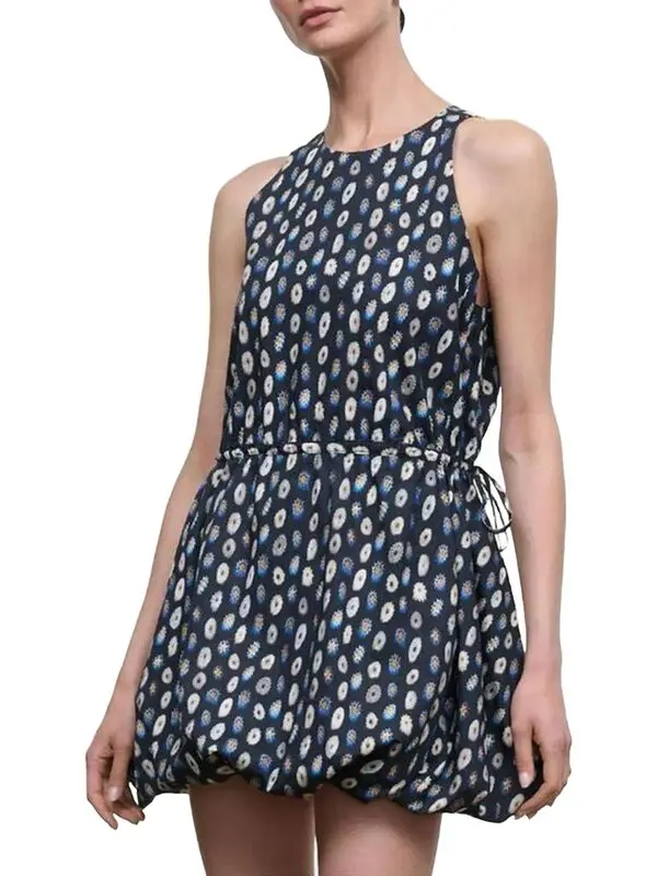 Staud Molly Cotton Bubble-hem Mini Dress - Glasswork