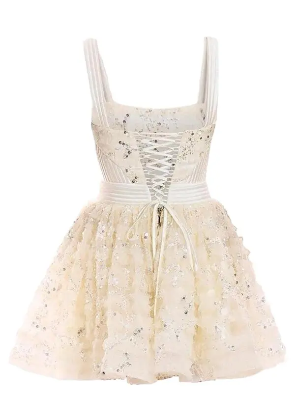 ZHIVAGO Doll Sequin-embellished A-line Mini Dress - Ivory