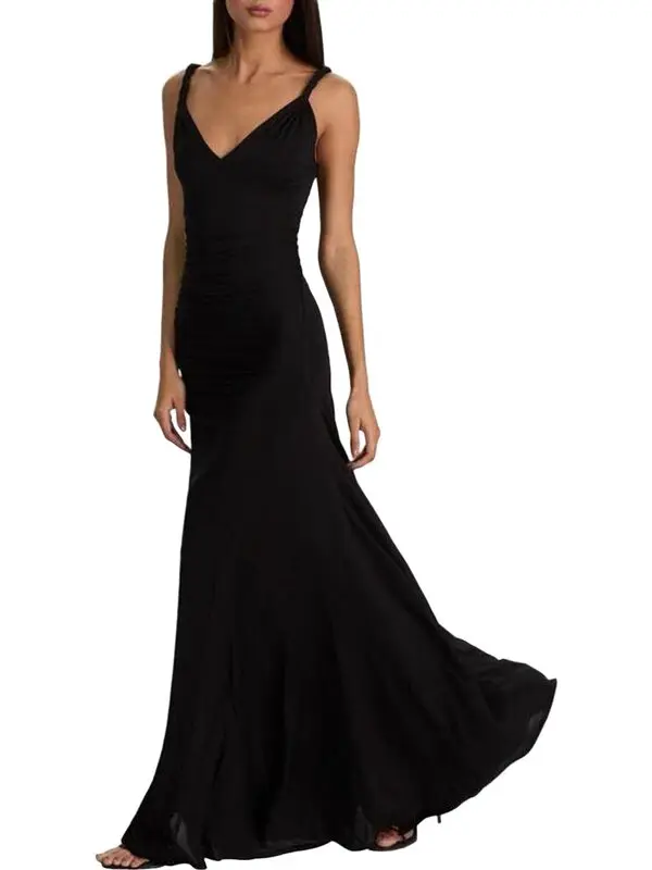 Alice + Olivia Bianca Twist-strap Maxi Dress - Black
