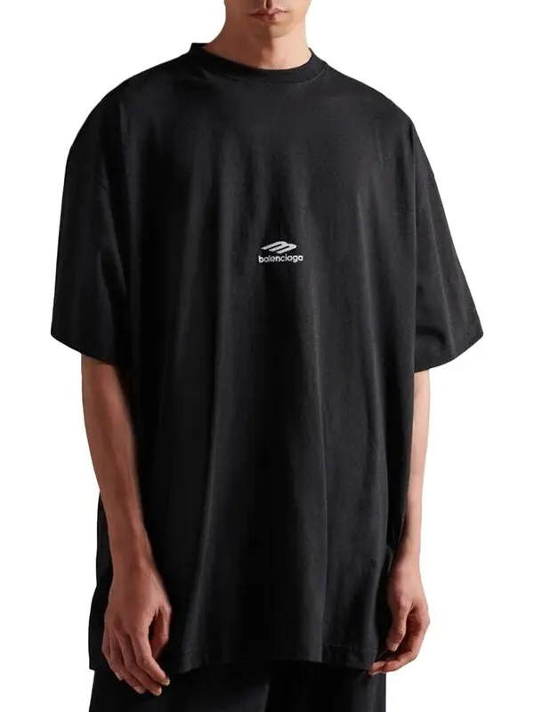 Balenciaga Apos;s 3b Logo Oversized T-shirt - Noir Multi