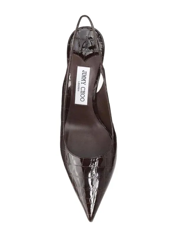 JIMMY CHOO Love 85mm Croc-embossed Leather Slingback Pumps - Sambuco