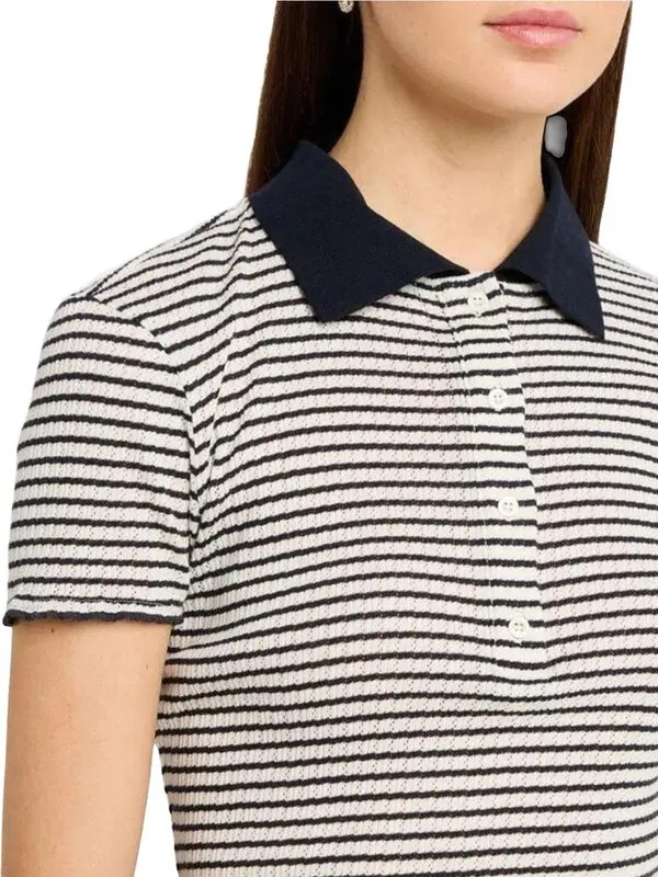 FRAME The Pointelle Polo - Navy Multi
