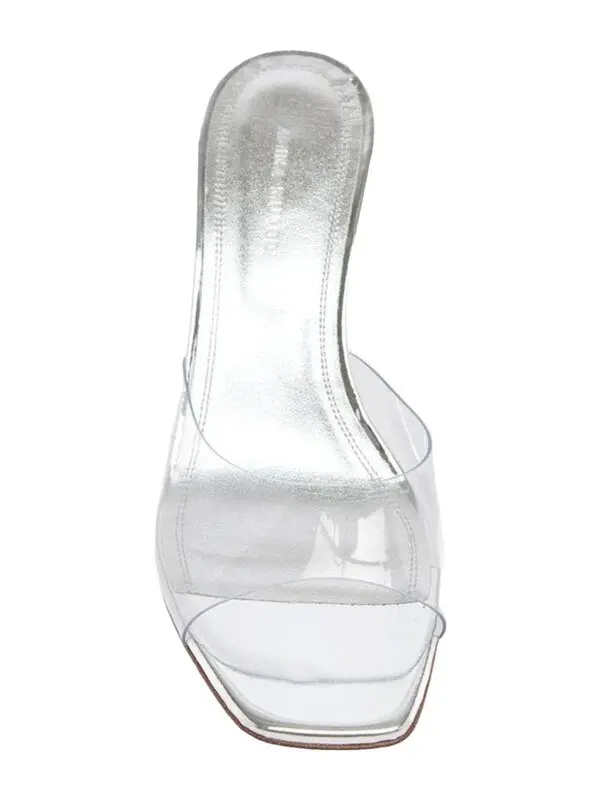 Amina Muaddi 70mm Lupita Transparent Wedge Mules - Transparen