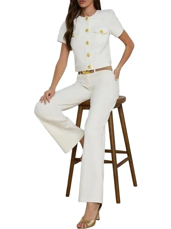 L & Apos;AGENCE Joanne Low-rise Wide-leg Jeans - Light Ecru