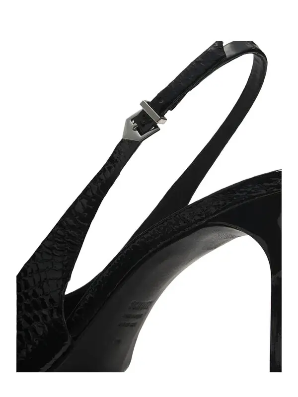 Schutz 90mm Paola Snake-embossed Leather Slingback Pumps - Black