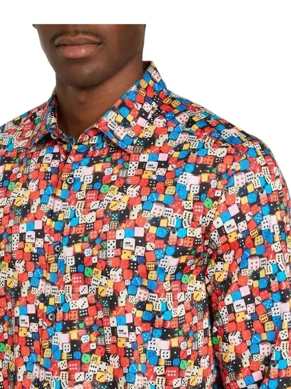Robert Graham Snake Eyes Dice-print Stretch Cotton Shirt - Multi