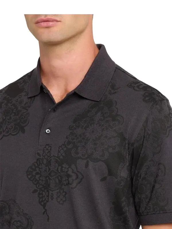 Robert Graham Linford Cotton Knit Polo Shirt - Black