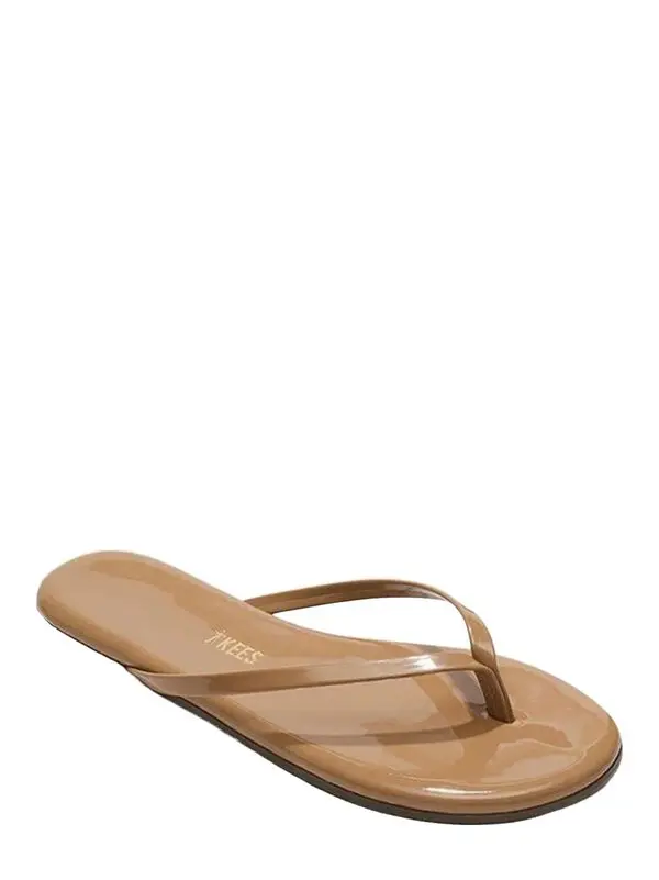 Tkees Lily Glossy Leather Flat Thong Sandals - Cocobutter
