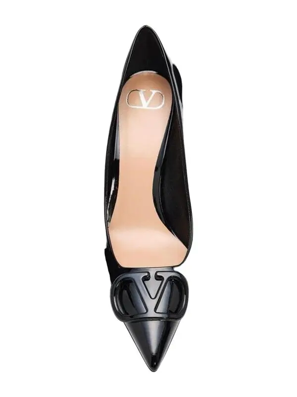 Valentino Garavani 80mm Vlogo Patent Leather Pumps - Nero