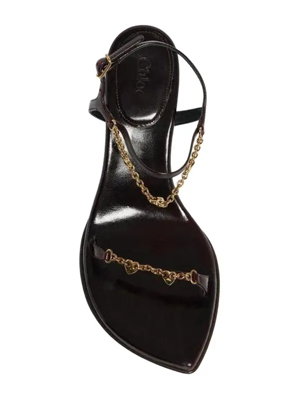Chloé 80mm Zia Patent Leather Ankle-strap Sandals - Dark Ruby