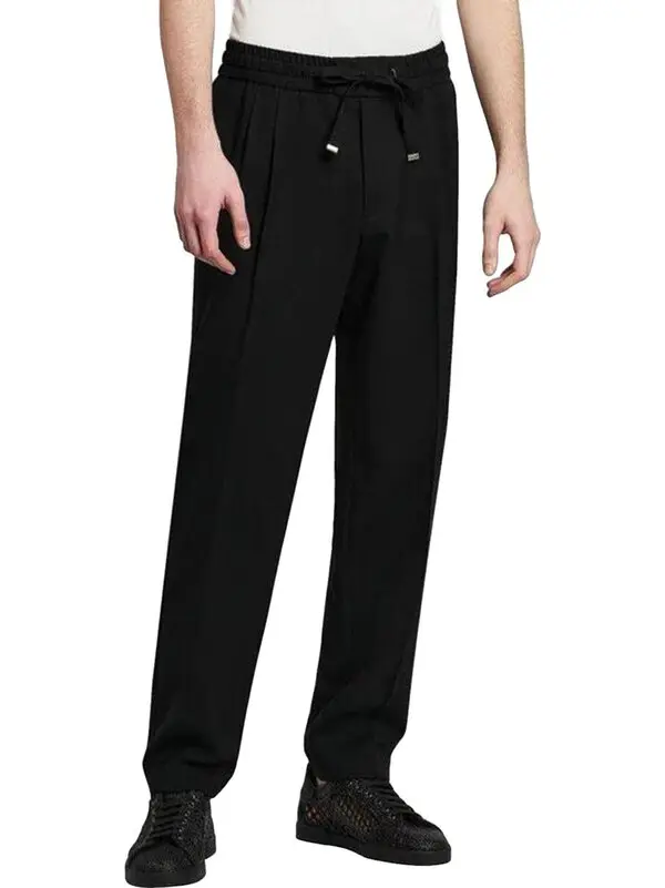 Dolce & Gabbana Apos;s Elasticized Stretch-wool Straight-leg Trousers - Nero