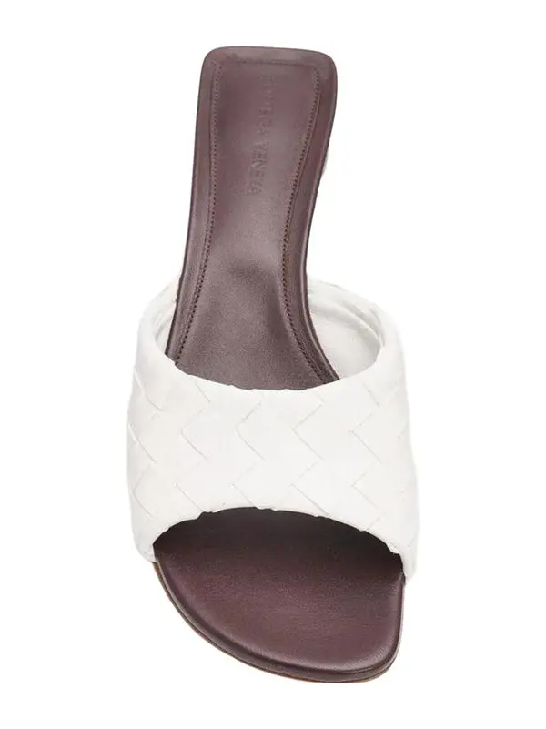 Bottega Veneta Livia 40mm Leather Mules - Alabaster