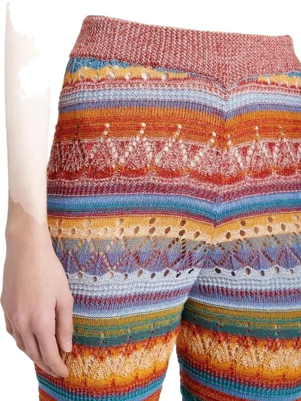 Etro Striped Open Knit Flare Trousers - Var. Multi