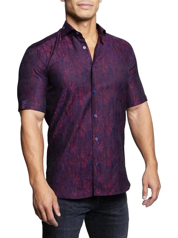 MACEOO Galileo Newcamo Dress Shirt - Red