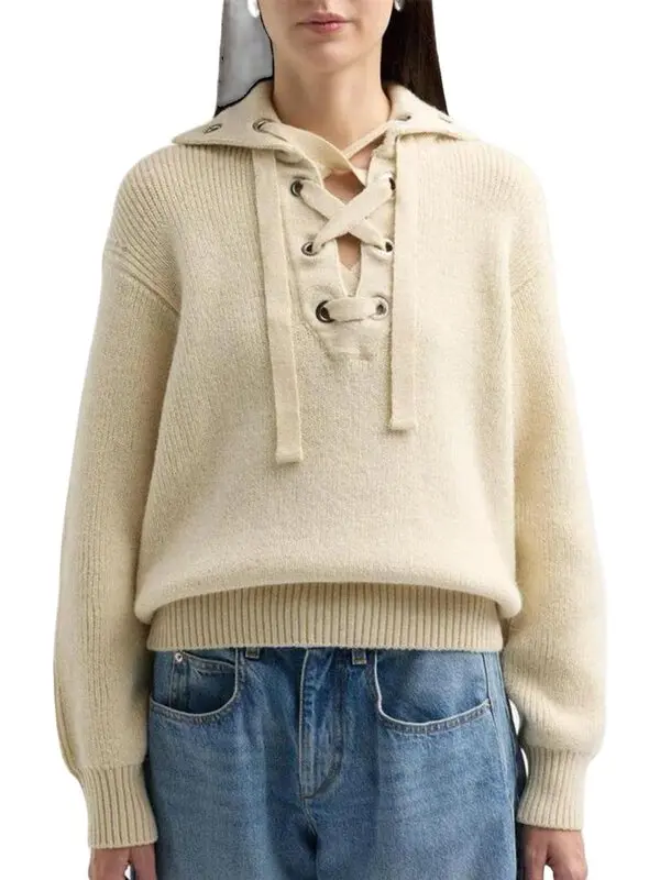 Isabel Marant Étoile Ydalia Laced Wool Rib Sweater - Ecru