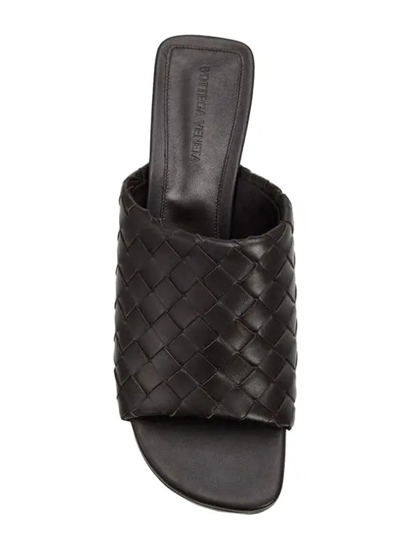 Bottega Veneta 70mm Rosita Intrecciato Leather Wedge Mules - Espresso