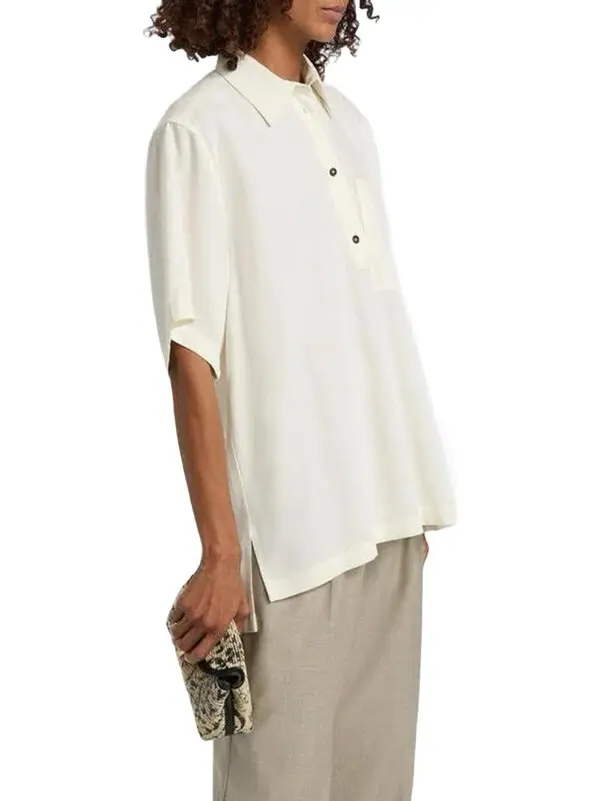 TOTEME Oversized Polo Shirt - Ecru