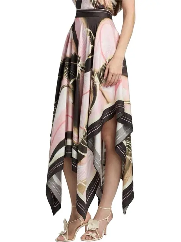 AMUR Letty Printed Scarf Midi Skirt - Gaudis Gar