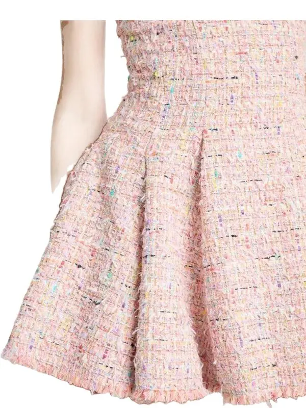 Balmain Tweed Sleeveless Flared Mini Dress - Multi
