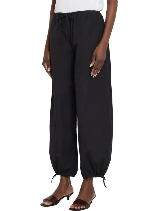 TOTEME Drawstring Cotton Balloon Pants - Black