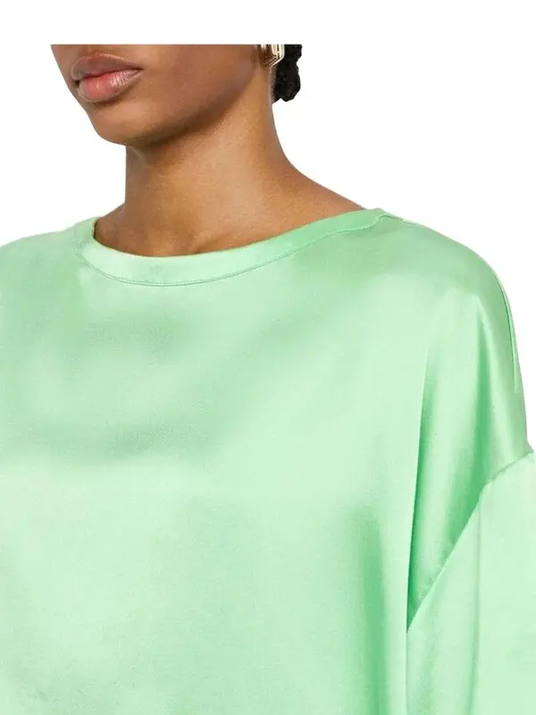 Sablyn Daria B Relaxed Crewneck Silk Tee - Lime