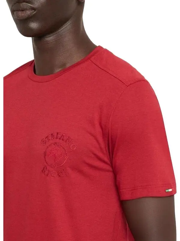 Stefano Ricci Apos;s Tonal Logo Crewneck T-shirt - Red
