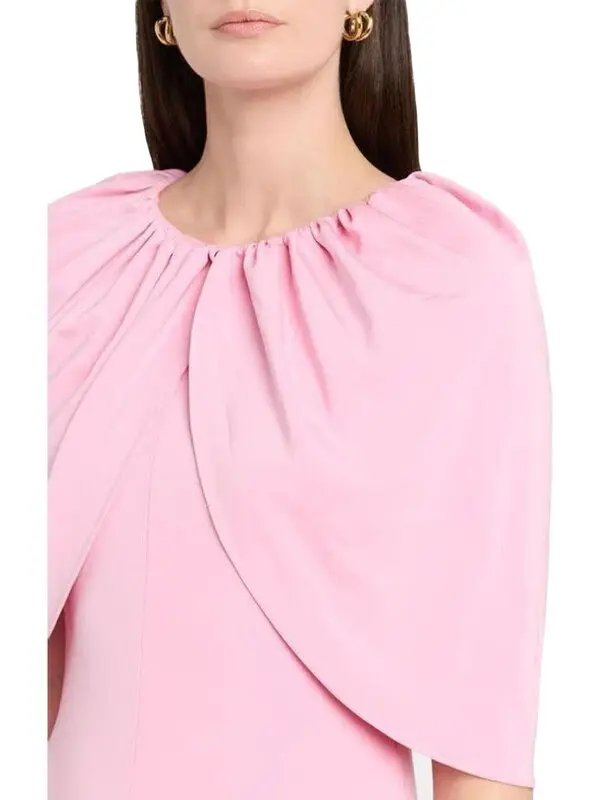 Roland Mouret Fit-and-flare Jersey Capelet Gown - Pink