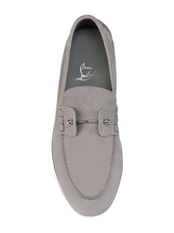 CHRISTIAN LOUBOUTIN Apos;s Chambeliboat Flat Leather Boat Shoes - Phantom Gr