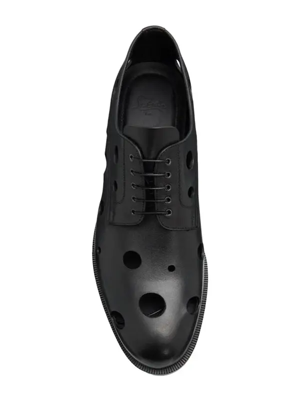 CHRISTIAN LOUBOUTIN Apos;s Moustachou Dots Leather Derbies - Black