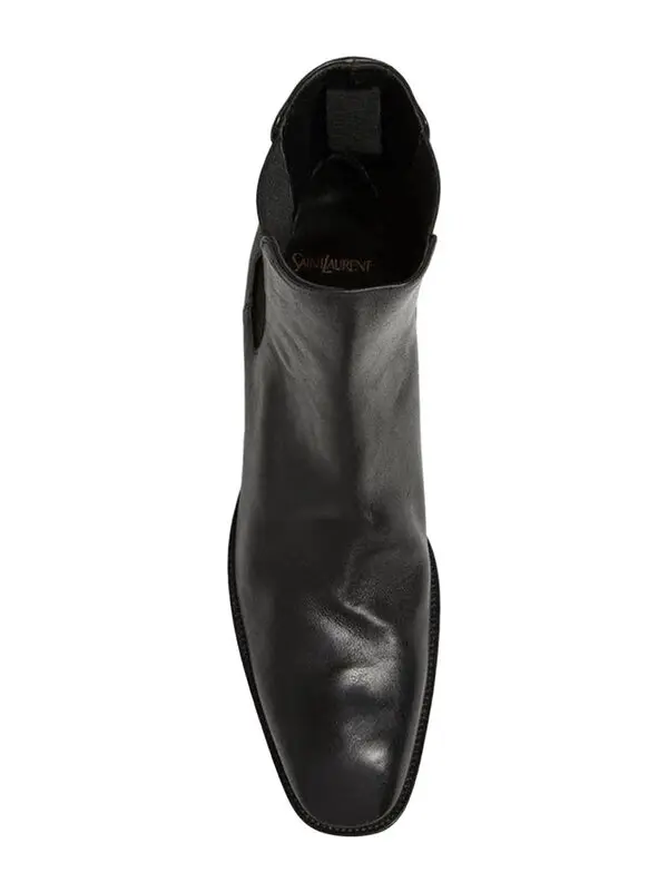 Saint Laurent Apos;s Stanton Leather Chelsea Boots - Black