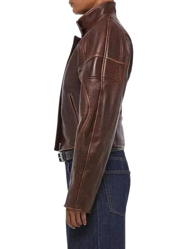 Helmut Lang Leather Jacket - Saddle