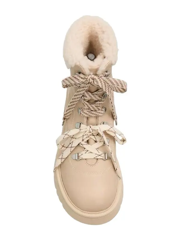 STUART WEITZMAN Ren Shearling-lined Leather Hiker Boots - Coldfoam