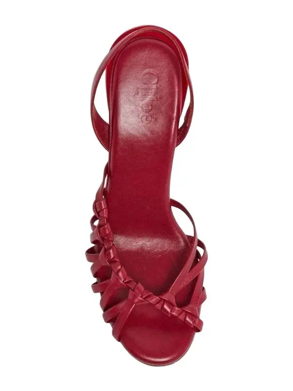 Chloé 95mm Estra Knotted Leather Sandals - Raspberry