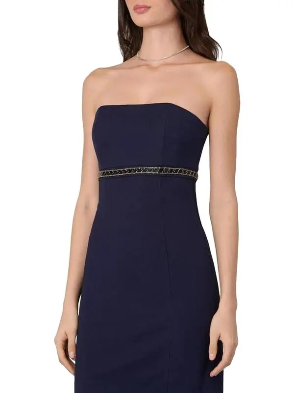 Shoshanna Ashton Cotton Faille Mermaid Midi Dress - Navy