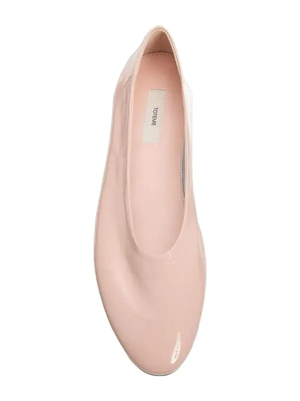 TOTEME Slip Leather Ballerina Flats - Flamingo