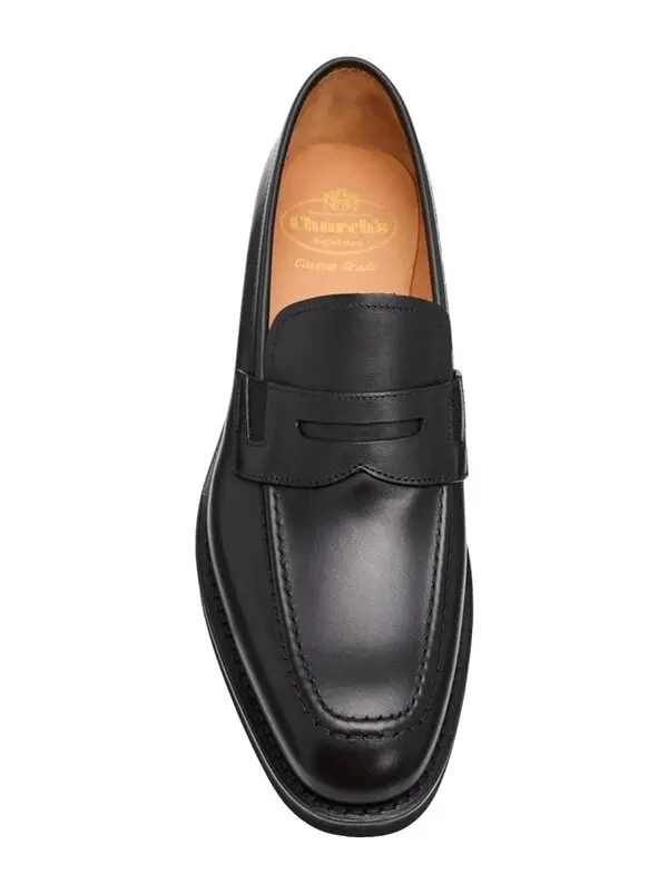 CHURCH & APOS;S Apos;s Parham Leather Apron-toe Penny Loafers - Black