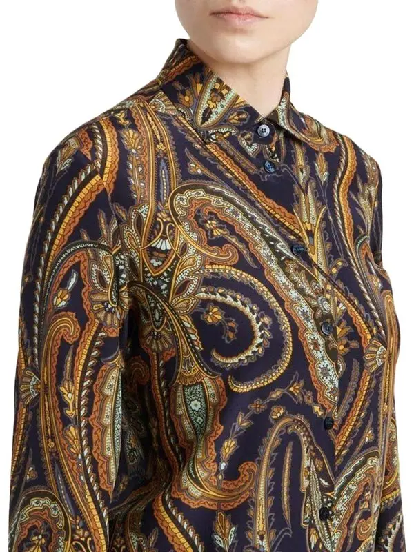 Etro Paisley Print Silk Button-down Shirt - Printed Bl