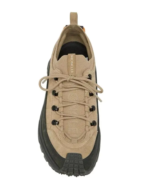 Moncler Trailgrip Lite3 Nubuck And Suede Low-top Sneakers - Beige