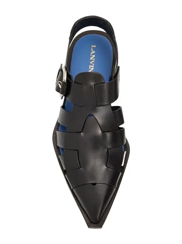 LANVIN Apos;s Leather Pointed-toe Gladiator Sandals - Black