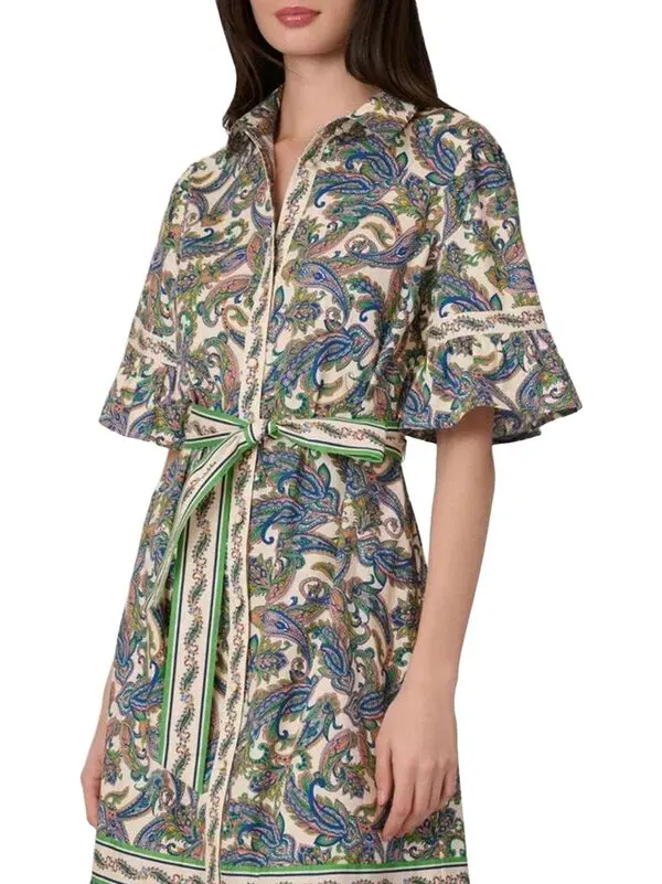 Shoshanna Alix Flounce Paisley-print Midi Dress - Ivy Multi