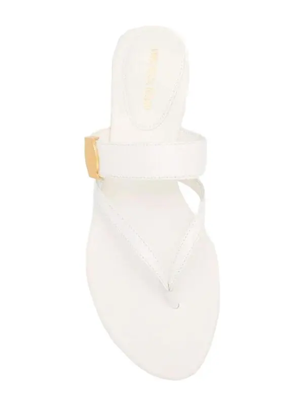 Veronica Beard Salva Dash Leather Thong Sandals - Coconut-fa