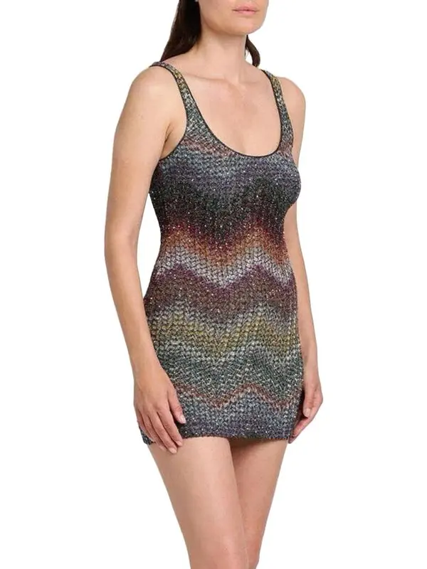 Missoni Sequin Wefted Loom Knit Mini Dress - Multi Dark
