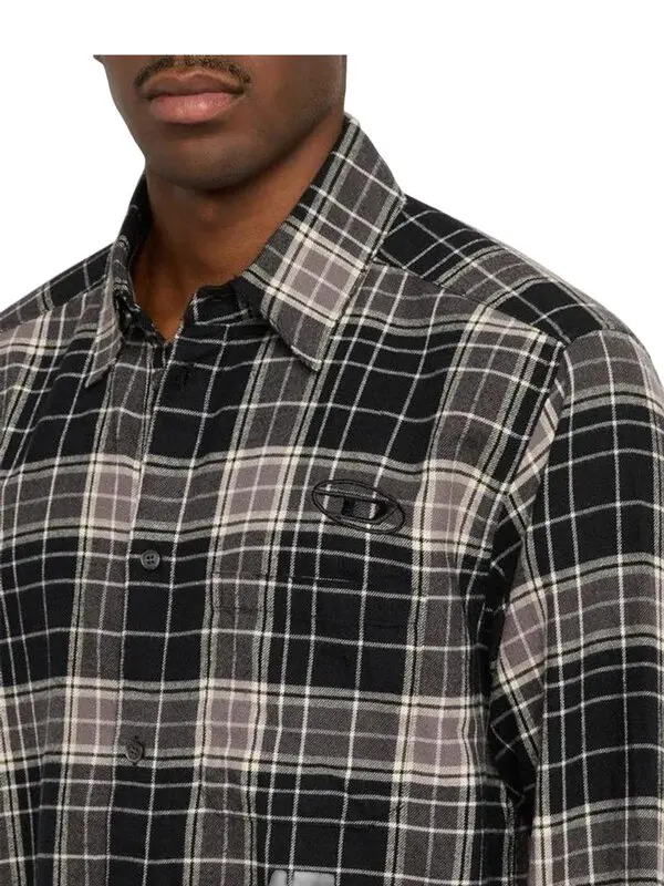 DIESEL® Simply Plaid Flannel Shirt - Black