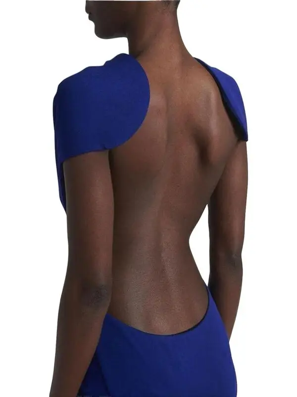 TOM FORD Cap-sleeve Backless Trumpet Gown - Clematis Blue