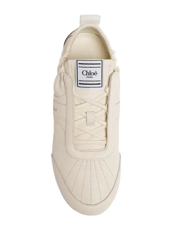 Chloé Kick Leather Low-top Sneakers - Eggshell